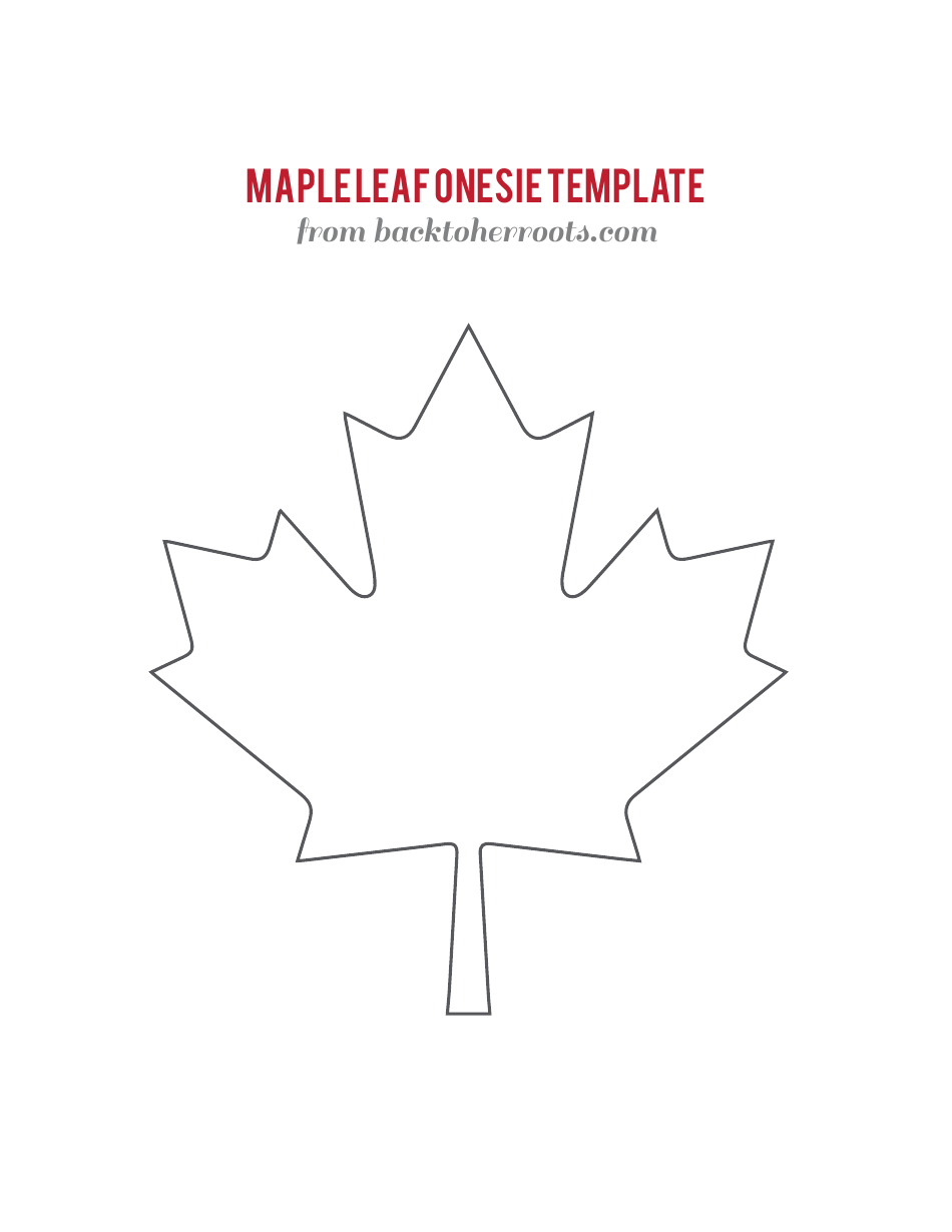 Maple Leaf Onesie Template Download Printable PDF | Templateroller