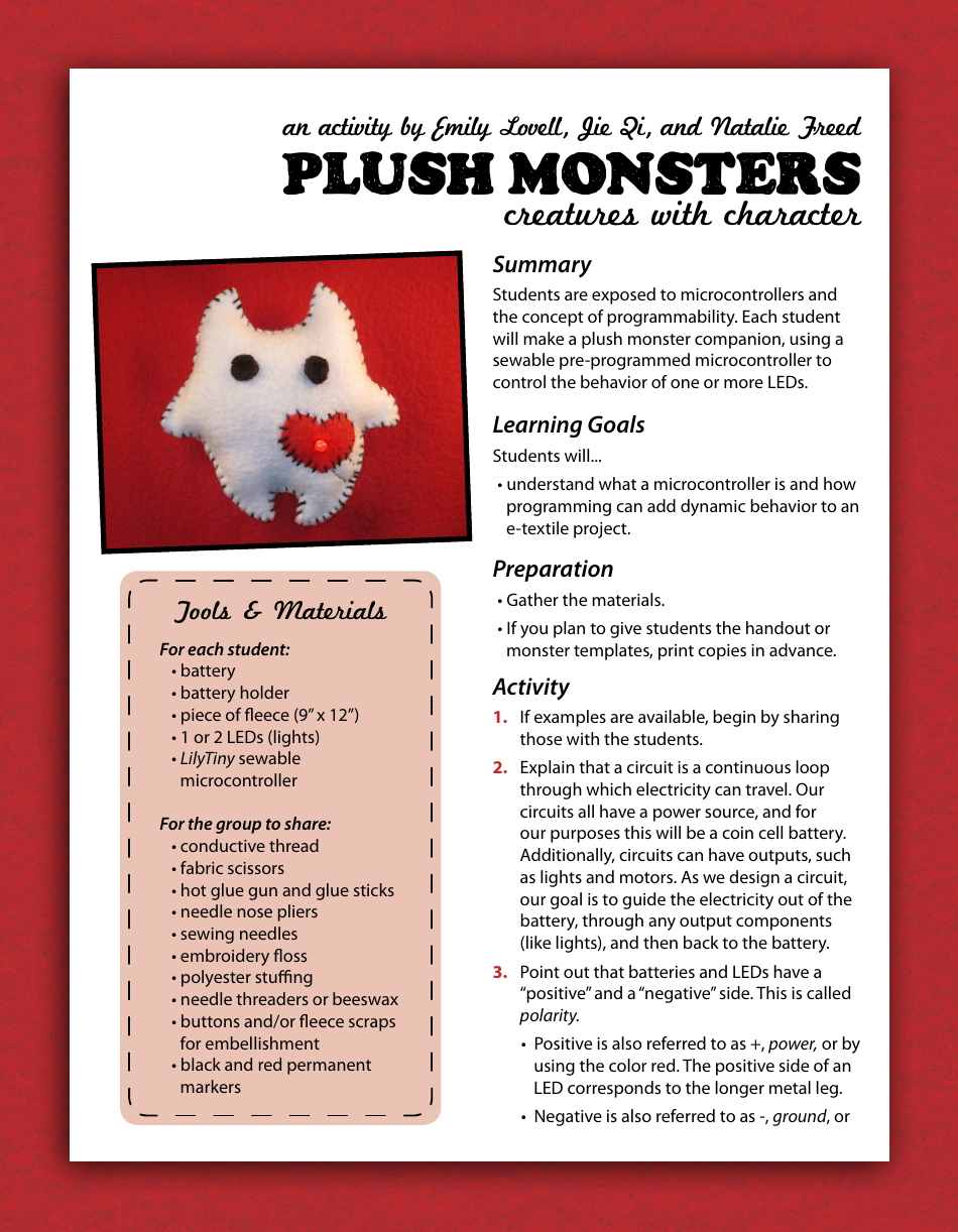 Plush Monster Sewing Pattern Templates Download Printable PDF ...