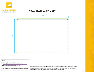 4 X 6 12oz Bottle Label Template Download Printable PDF | Templateroller