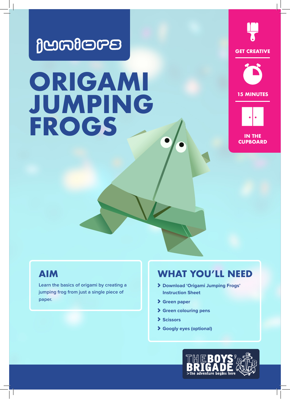 Origami Jumping Frog Guide - Juniors Download Printable PDF | Templateroller