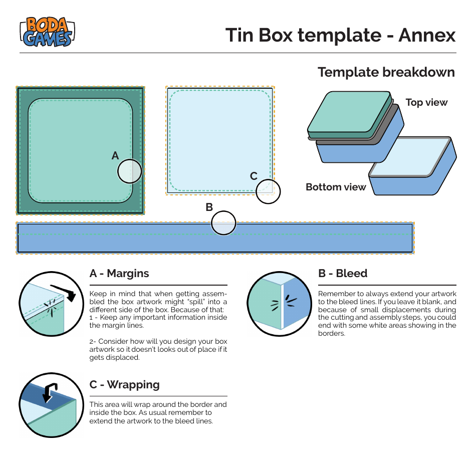 Tin Box Template Download Printable PDF | Templateroller