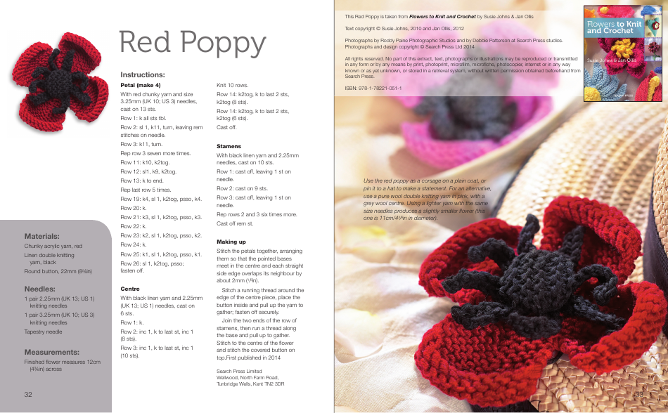 Red Poppy Crochet Pattern Download Printable PDF | Templateroller
