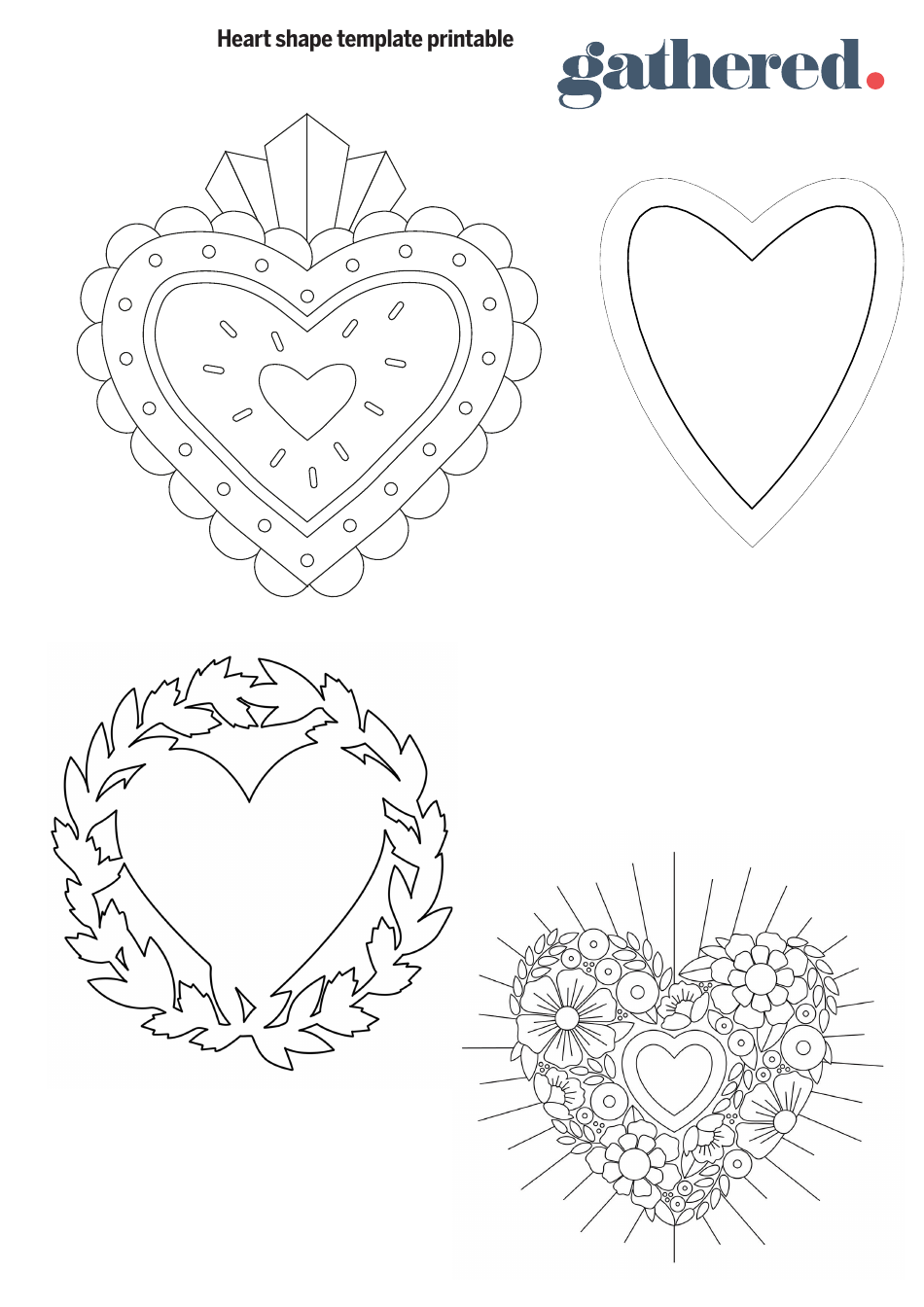 Heart Shape Templates Download Printable PDF | Templateroller