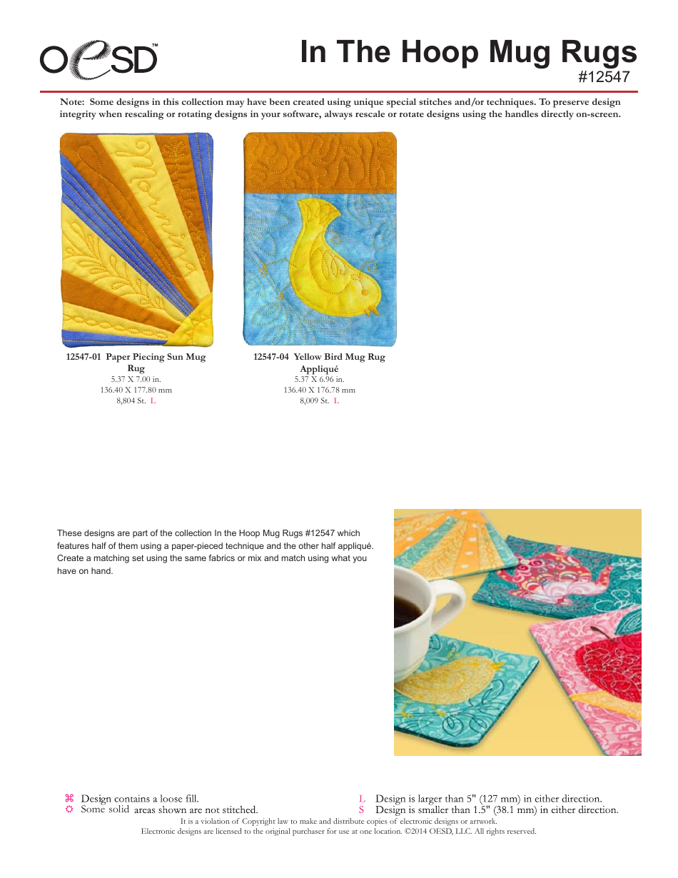 Mug Rug Pattern Templates Download Printable PDF | Templateroller