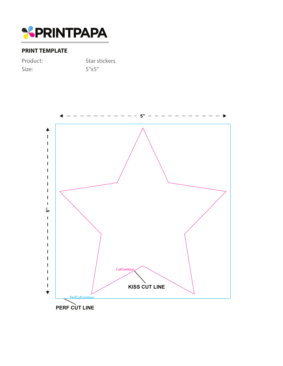 5"x5" Star Sticker Template Download Printable PDF | Templateroller