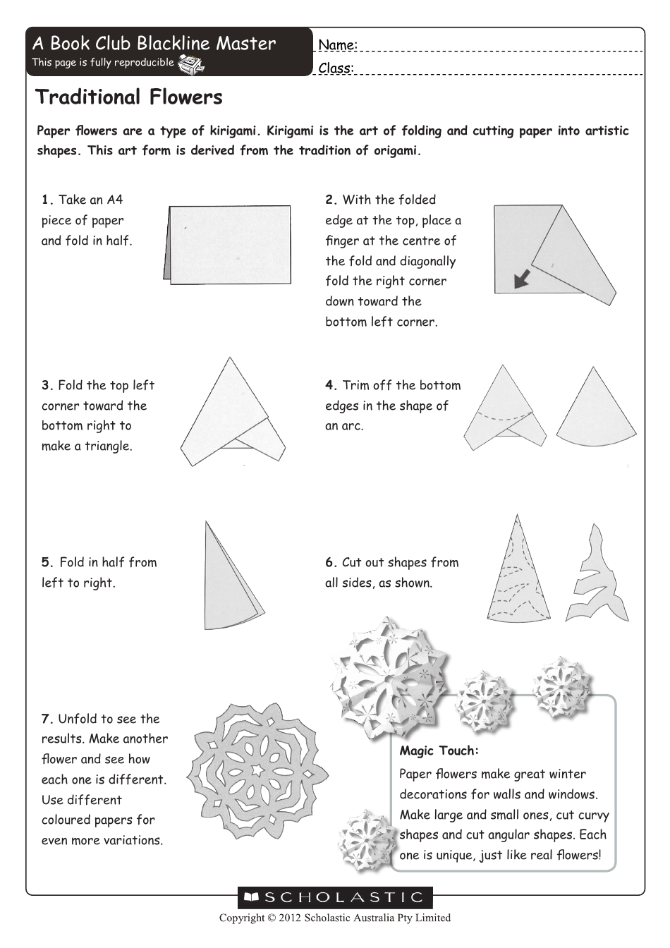 Kirigami Paper Flower Guide Download Printable PDF | Templateroller