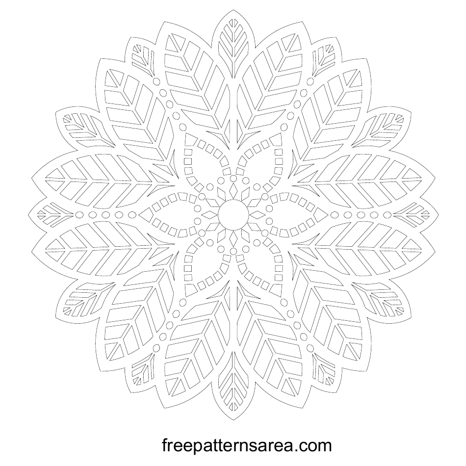 Leaf Mandala Ornament Pattern Template Download Printable PDF ...