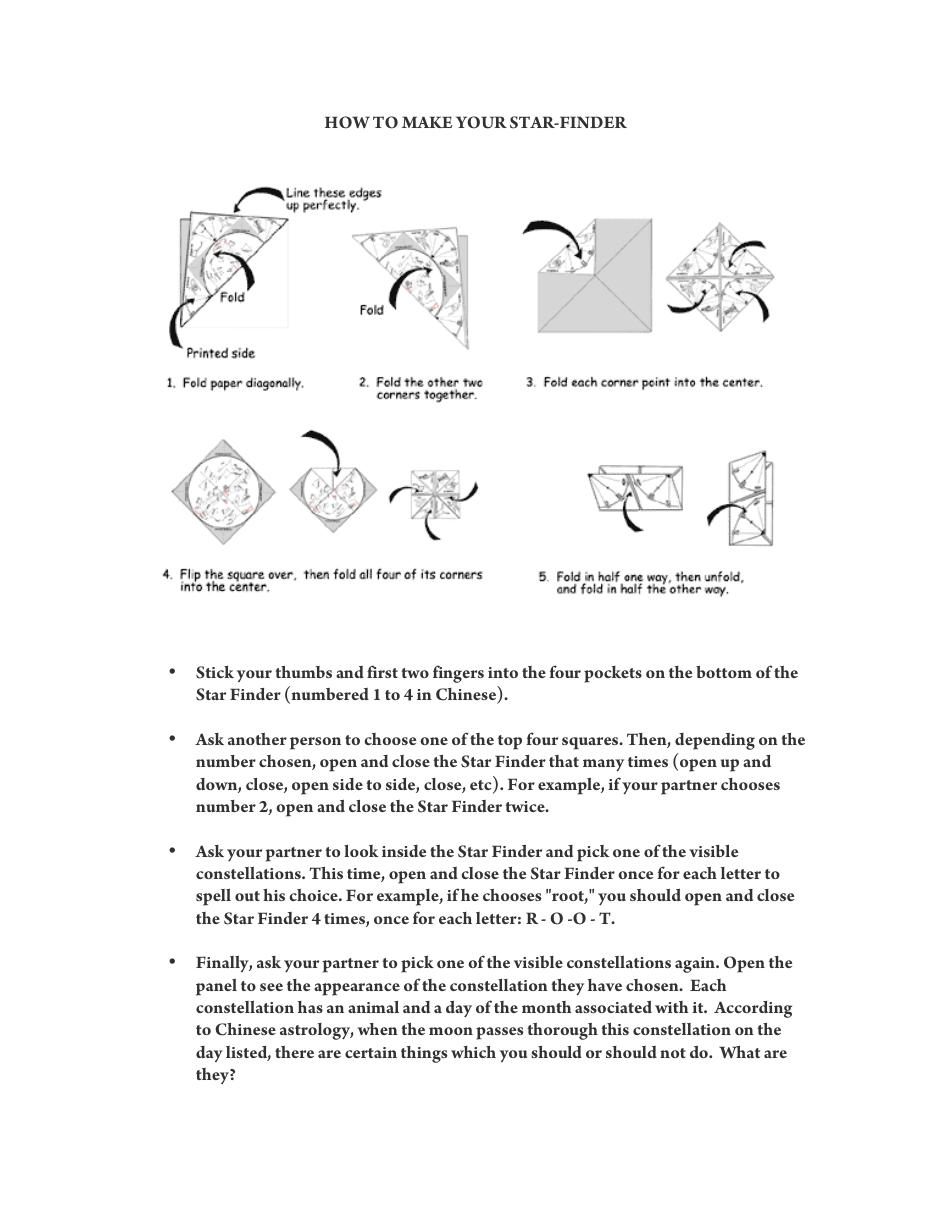 Star-Finder Fortune-Teller Templates Download Printable PDF ...