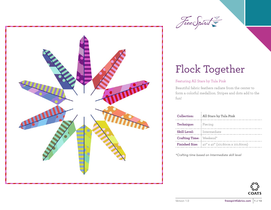 Flock Together Quilt Pattern Templates Download Printable PDF ...