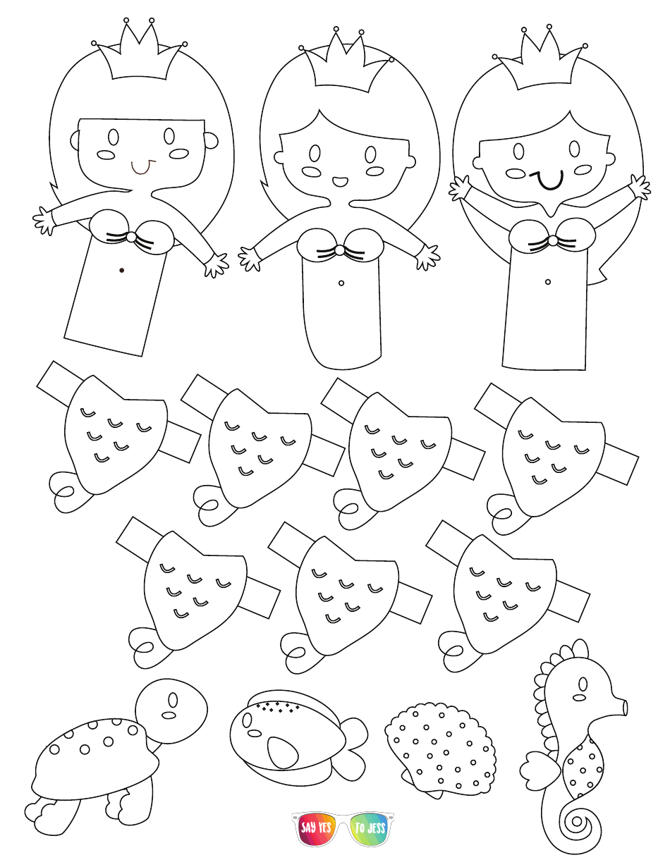 Mermaid Paper Doll Templates Download Printable PDF | Templateroller