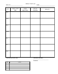 Weekly Study Log Template Download Printable PDF | Templateroller