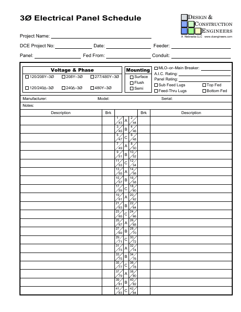 Electrical Panel Legend Template DOC PDF Free Premium Templates 