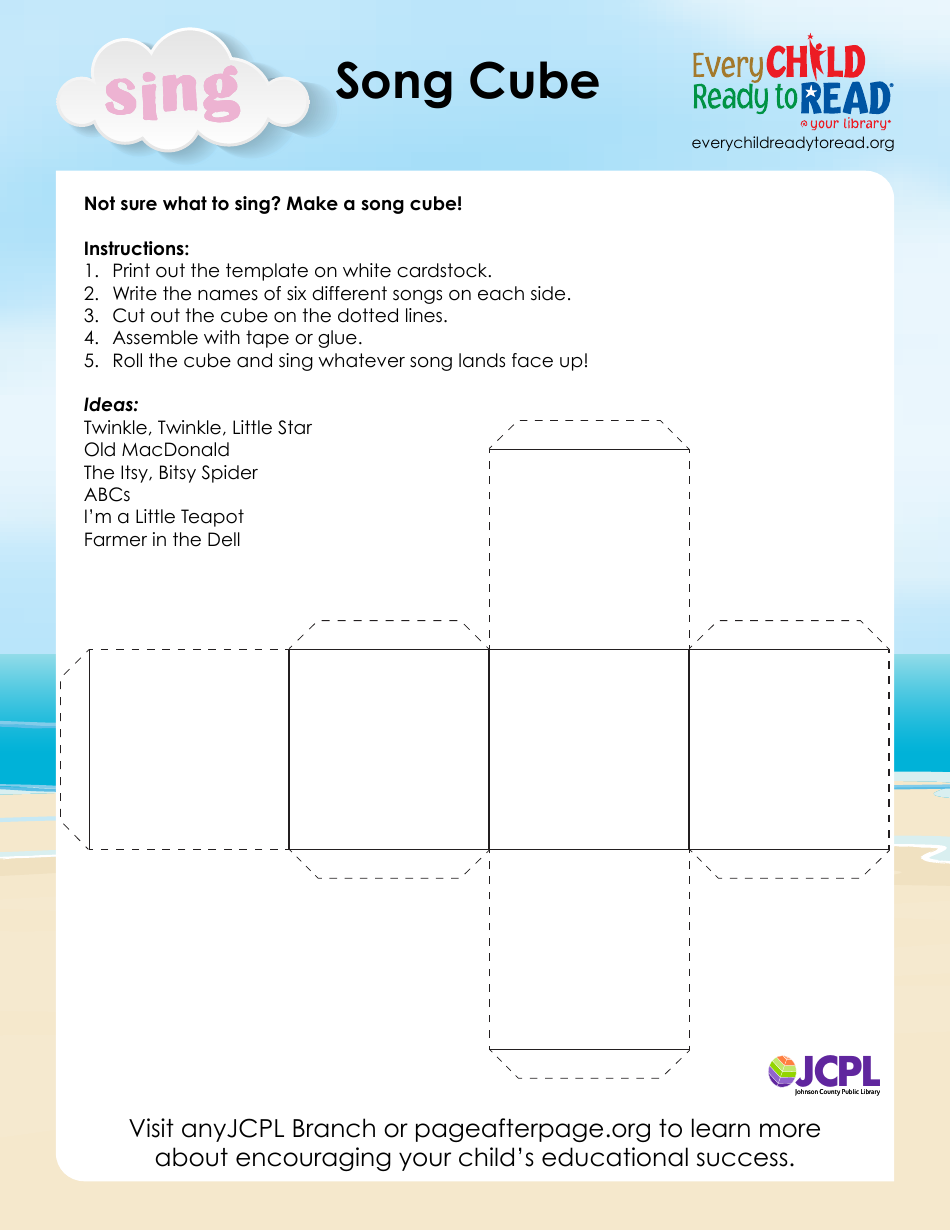 Song Cube Template Download Printable PDF | Templateroller