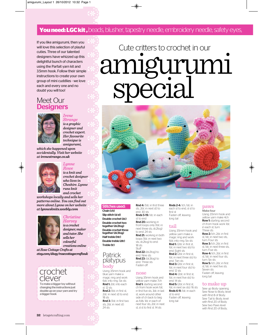 Cute Critter Amigurumi Crochet Patterns Download Printable PDF ...