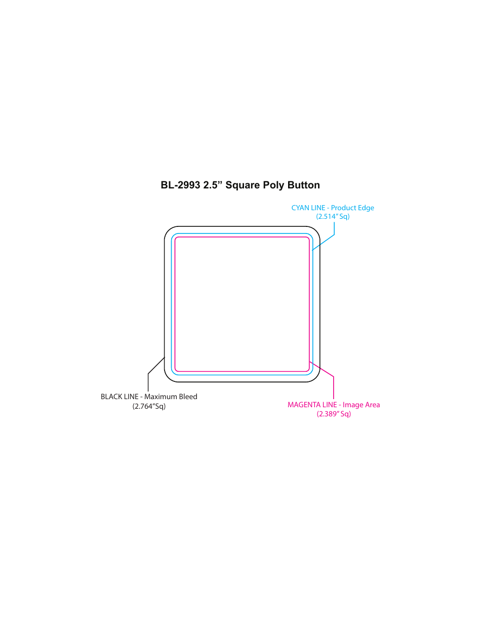 2.5" Square Poly Button Template Download Printable PDF | Templateroller