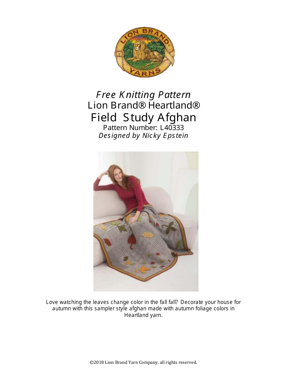 Field Study Afghan Knitting Pattern Download Printable PDF | Templateroller