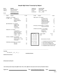 Sample Homeschool High School Transcript by Subject Download Printable ...