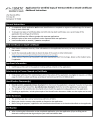 Download Instructions for Application for Certified Copy of Vermont Birth or Death Certificate ...