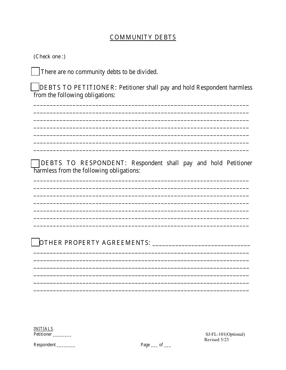 Form SJ-FL-101 - Fill Out, Sign Online and Download Fillable PDF, County of San Joaquin ...