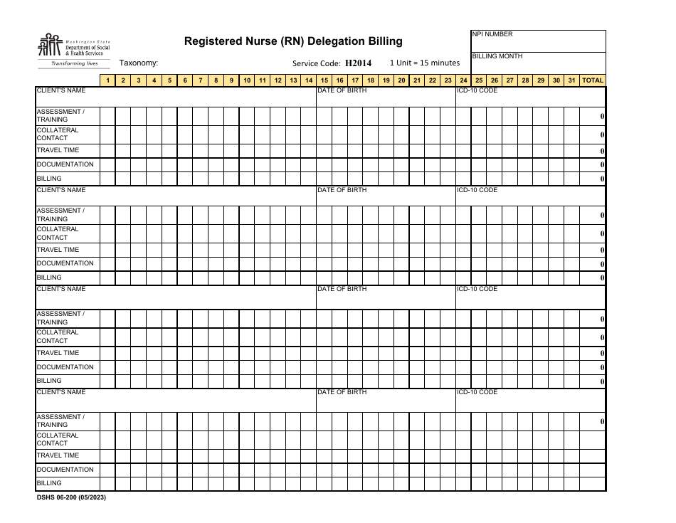 DSHS Form 06-200 - Fill Out, Sign Online and Download Printable PDF ...