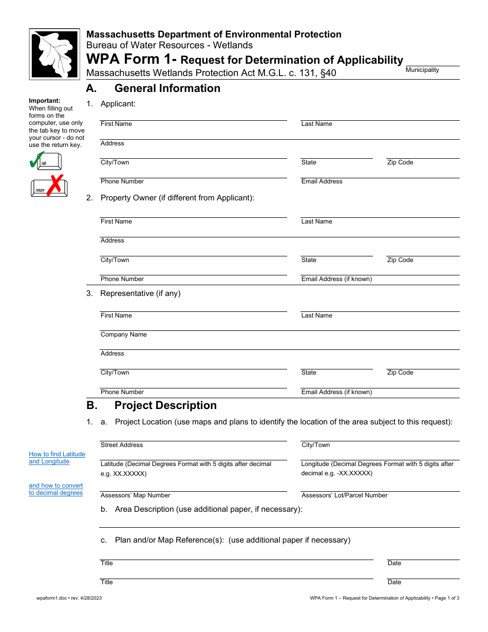 WPA Form 1 Download Fillable PDF or Fill Online Request for ...
