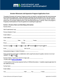 Minnesota Greater Minnesota Job Expansion Program Assessment Form ...