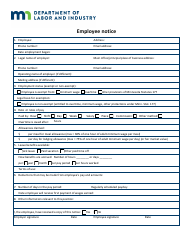Minnesota Employee Notice - Fill Out, Sign Online and Download PDF ...