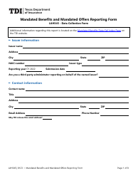 Form LAH345 Download Fillable PDF or Fill Online Mandated Benefits and ...