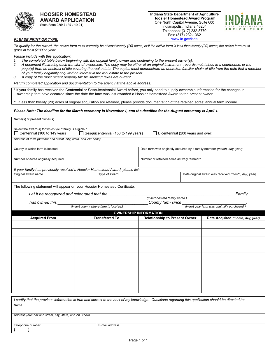 State Form 28547 - Fill Out, Sign Online and Download Fillable PDF ...