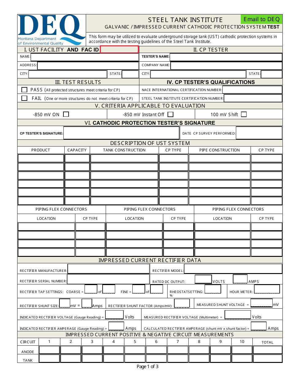 Montana Steel Tank Institute Galvanic/Impressed Current Cathodic ...