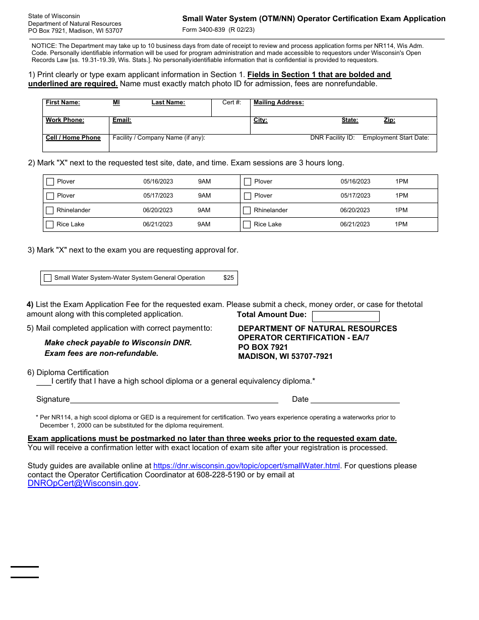 Form 3400-839 - Fill Out, Sign Online and Download Printable PDF ...