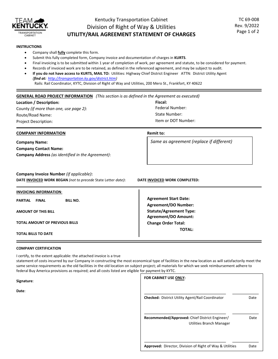 Form TC-69-008 - Fill Out, Sign Online and Download Printable PDF ...