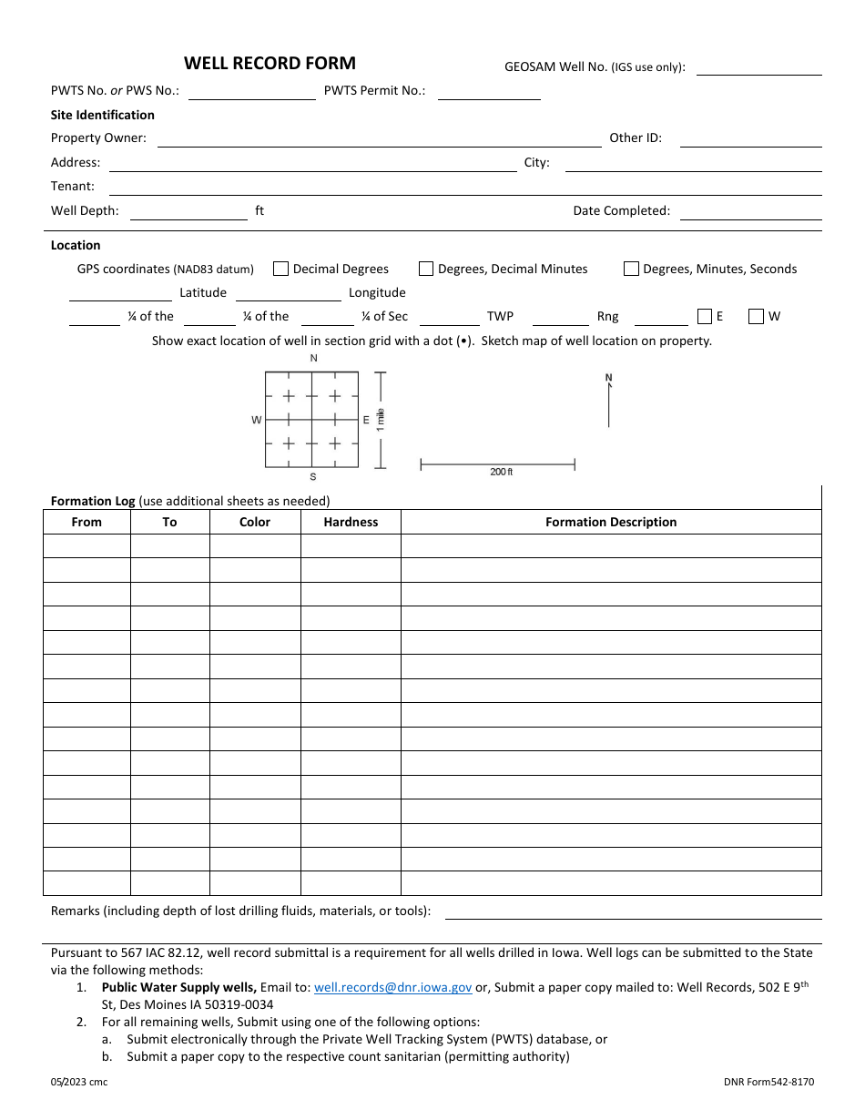 DNR Form 542-8170 - Fill Out, Sign Online and Download Fillable PDF ...