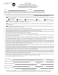 Utah Third Party Release Form - Fill Out, Sign Online and Download PDF ...