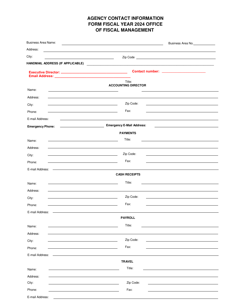 2024 Mississippi Agency Contact Information Form Download Fillable PDF ...