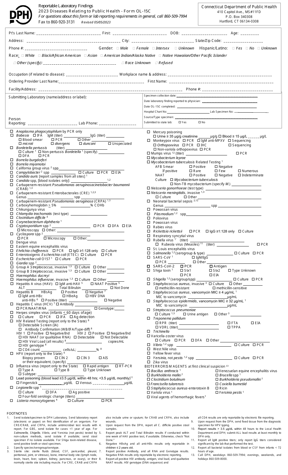 Form OL-15C Download Fillable PDF or Fill Online Diseases Relating to ...