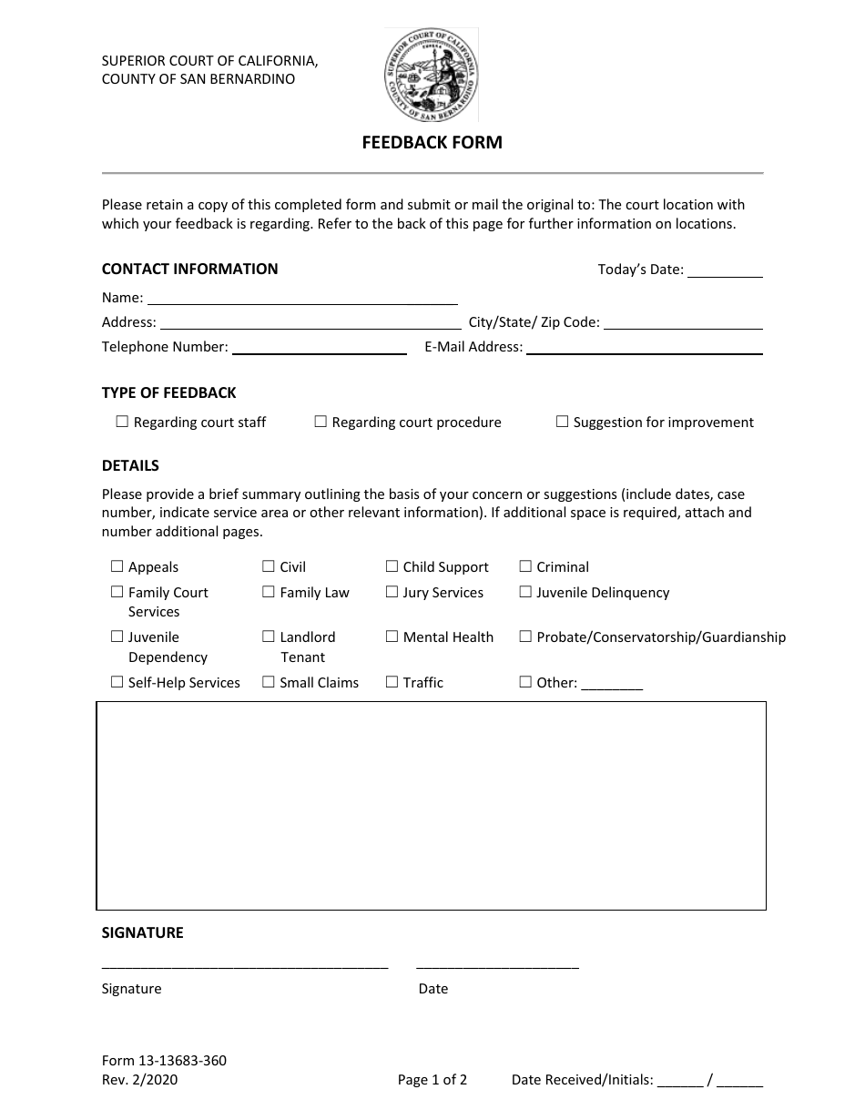 Form 13-13683-360 - Fill Out, Sign Online and Download Fillable PDF ...
