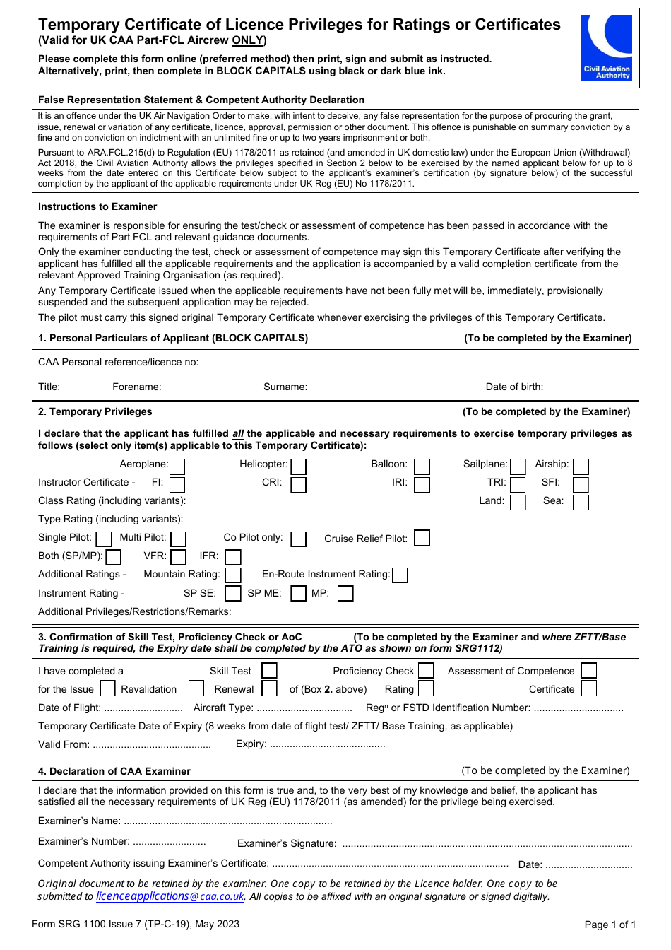 Form SRG1100 - Fill Out, Sign Online and Download Fillable PDF, United Kingdom | Templateroller