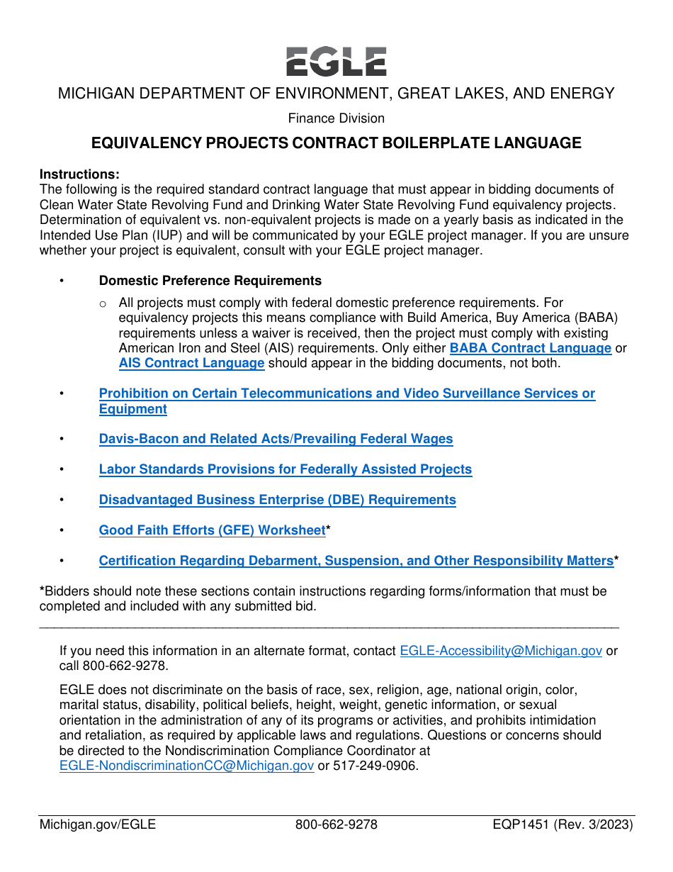 Form EQP1451 Download Printable PDF or Fill Online Equivalency Projects ...