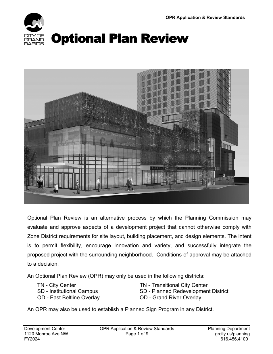 2024 City of Grand Rapids, Michigan Optional Plan Review Application ...
