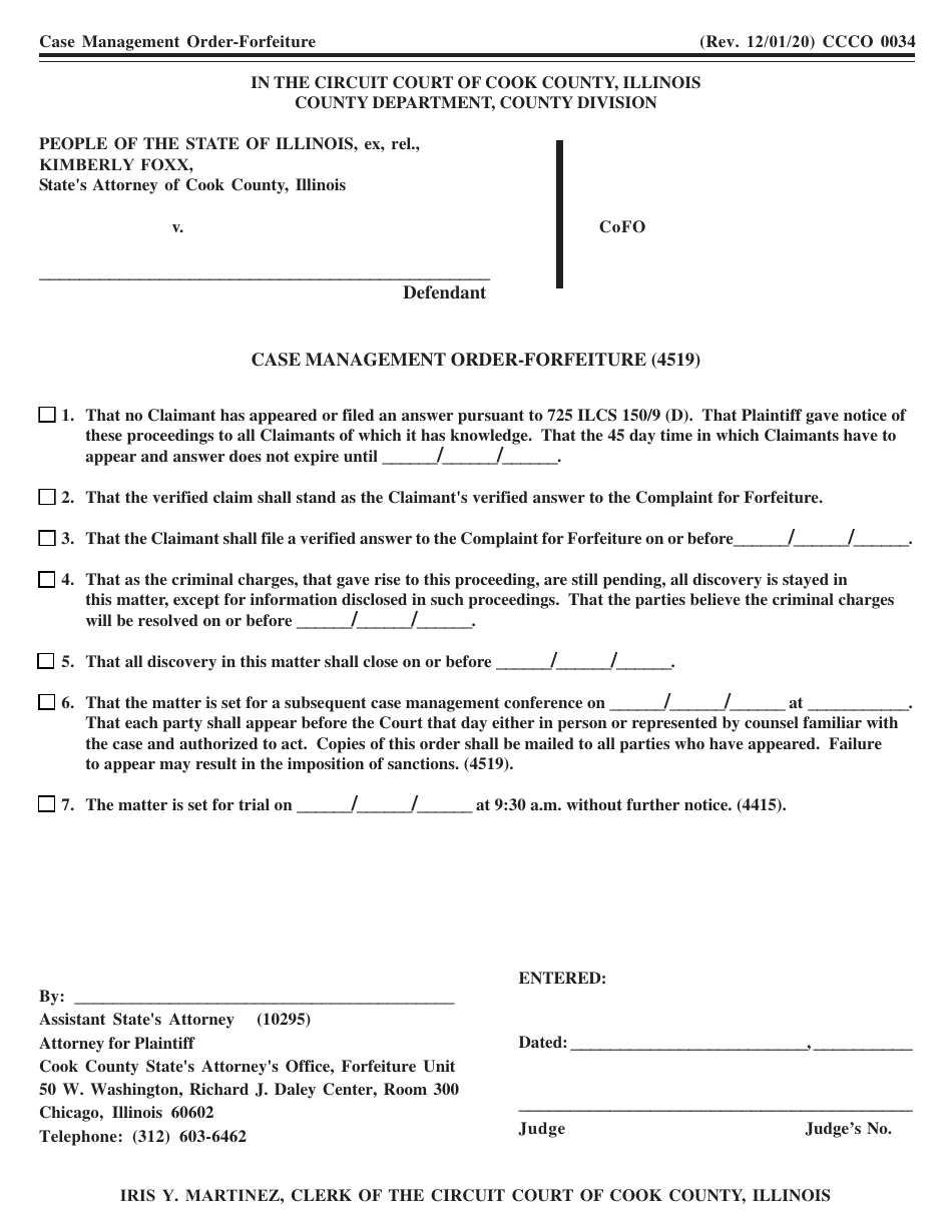 Form CCCO0034 - Fill Out, Sign Online and Download Fillable PDF, Cook ...