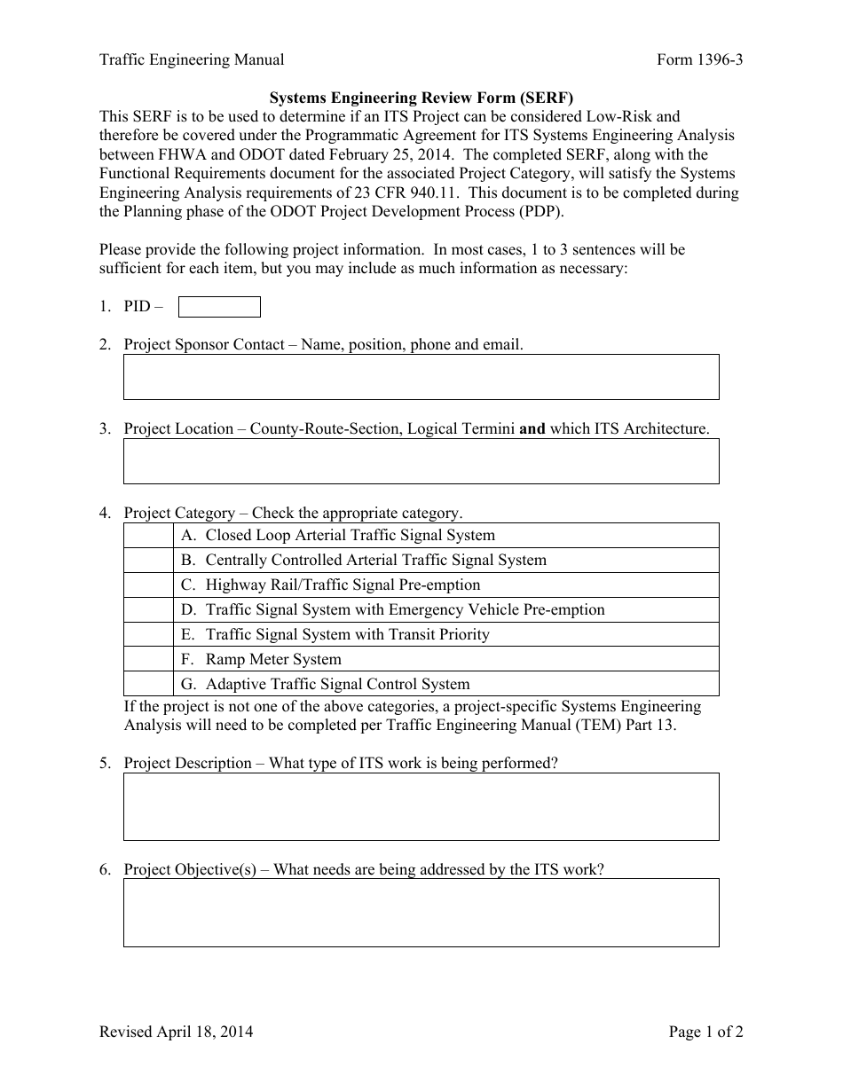 Form 1396-3 - Fill Out, Sign Online and Download Printable PDF, Ohio ...