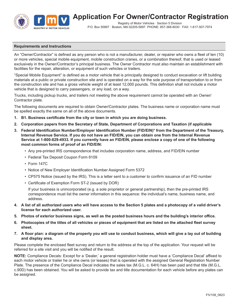 Form FIV108 - Fill Out, Sign Online and Download Fillable PDF ...