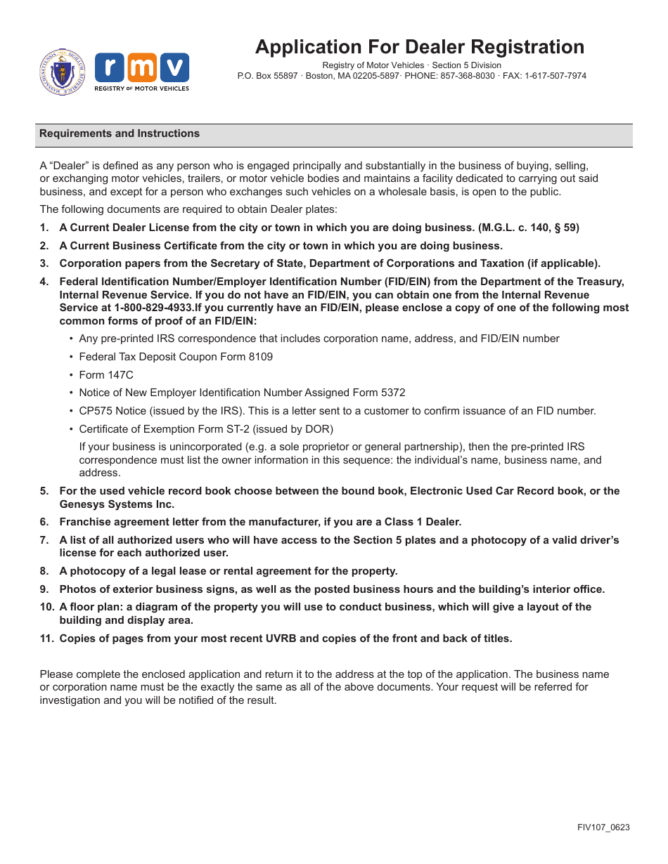 Form FIV107 - Fill Out, Sign Online and Download Fillable PDF ...
