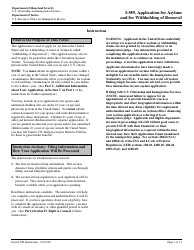 Download Instructions for USCIS Form I-589 Application for Asylum and ...