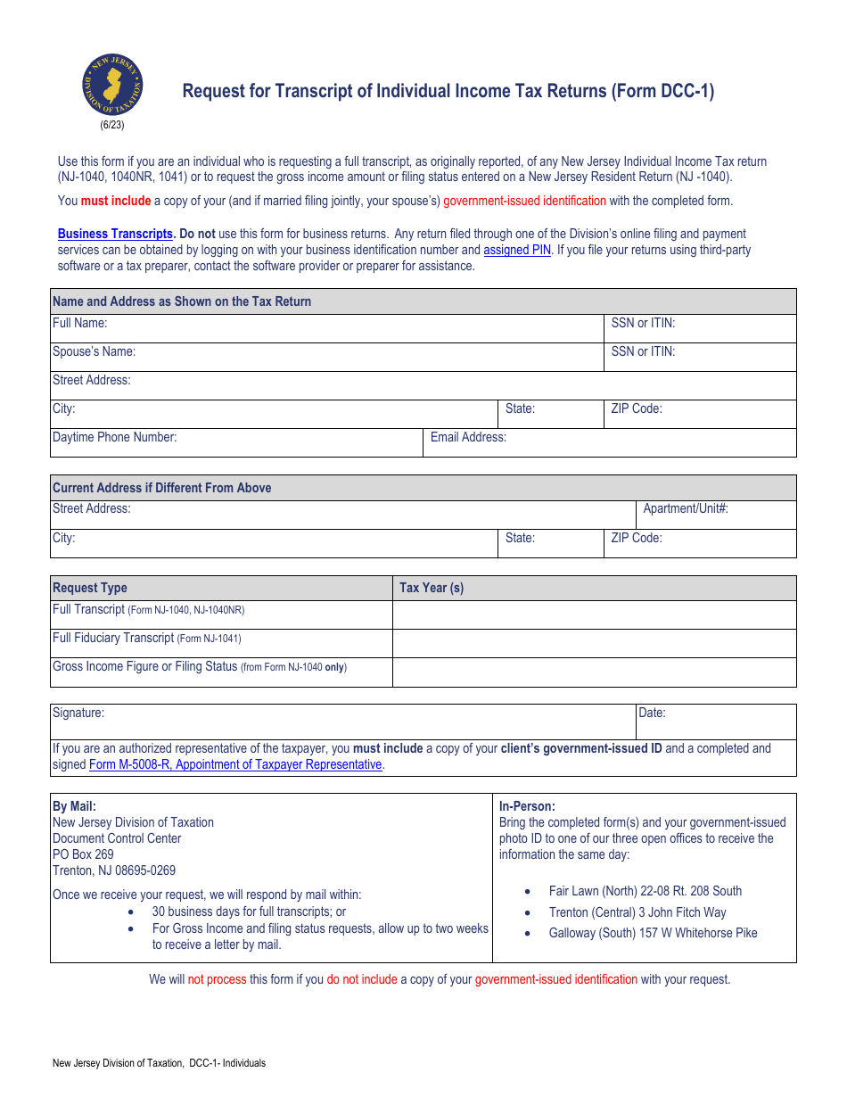 Form DCC-1 - Fill Out, Sign Online and Download Fillable PDF, New ...