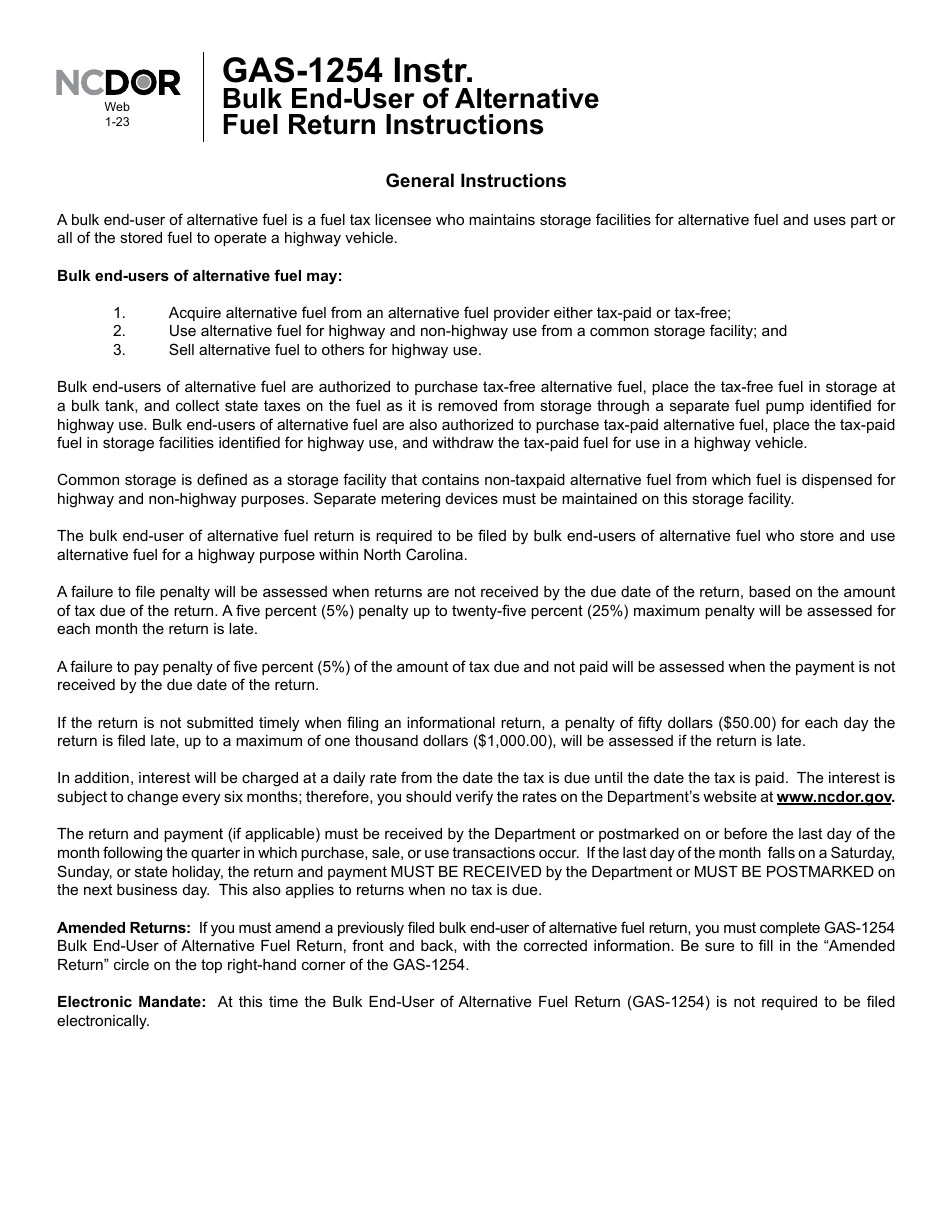 Download Instructions for Form GAS-1254 Bulk End-User of Alternative ...