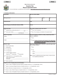 Maine Income Tax Nexus Questionnaire - Fill Out, Sign Online and ...