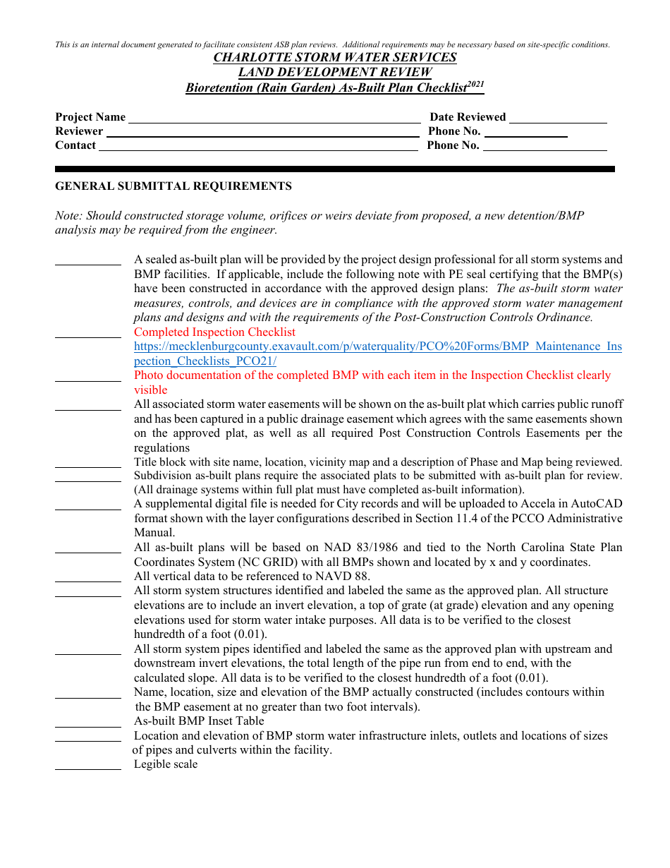 City of Charlotte, North Carolina Land Development Review ...