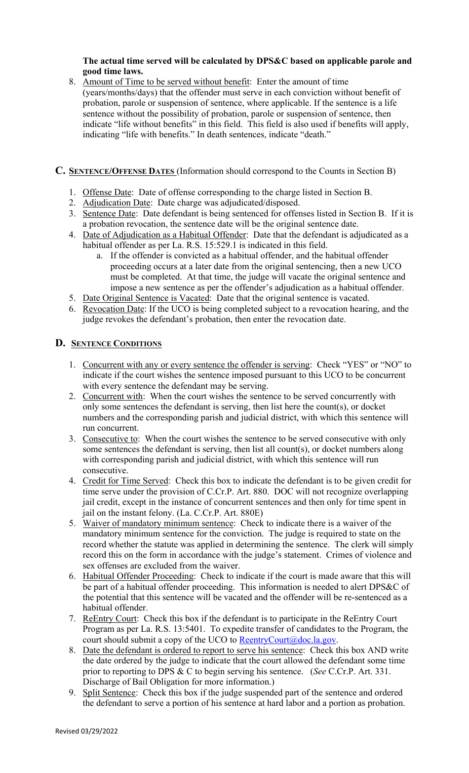 Download Instructions For Uniform Sentencing Commitment Order Pdf
